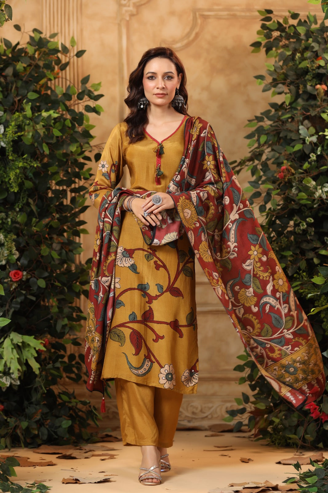 Pretty pure muslin kalamkari suit set– Aashvi Couture