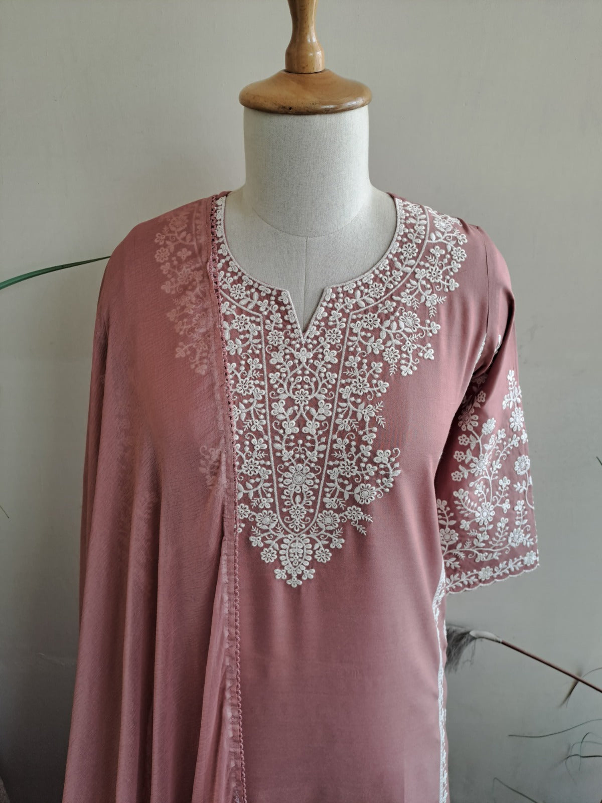 Pure cotton fully embroidered suit set– Aashvi Couture