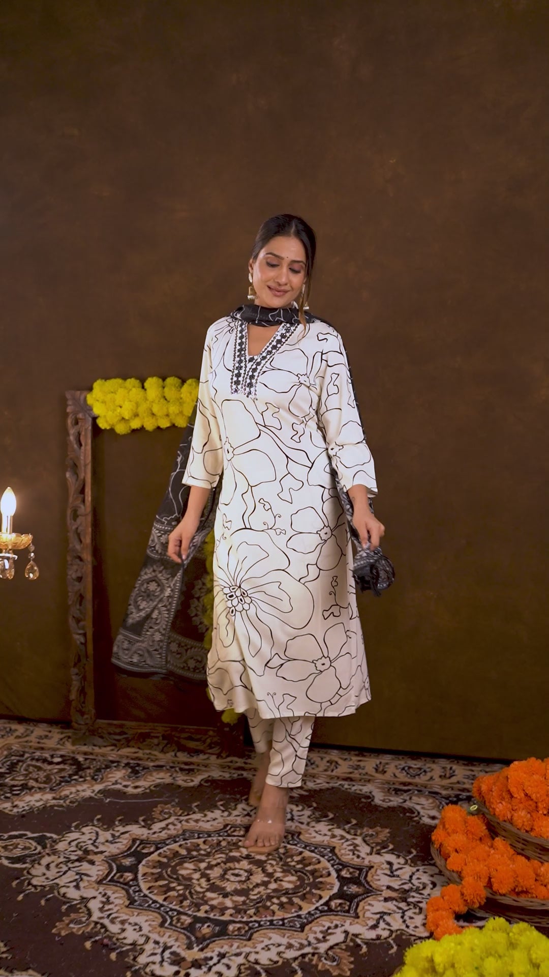 Heavy rayon full suit set– Aashvi Couture